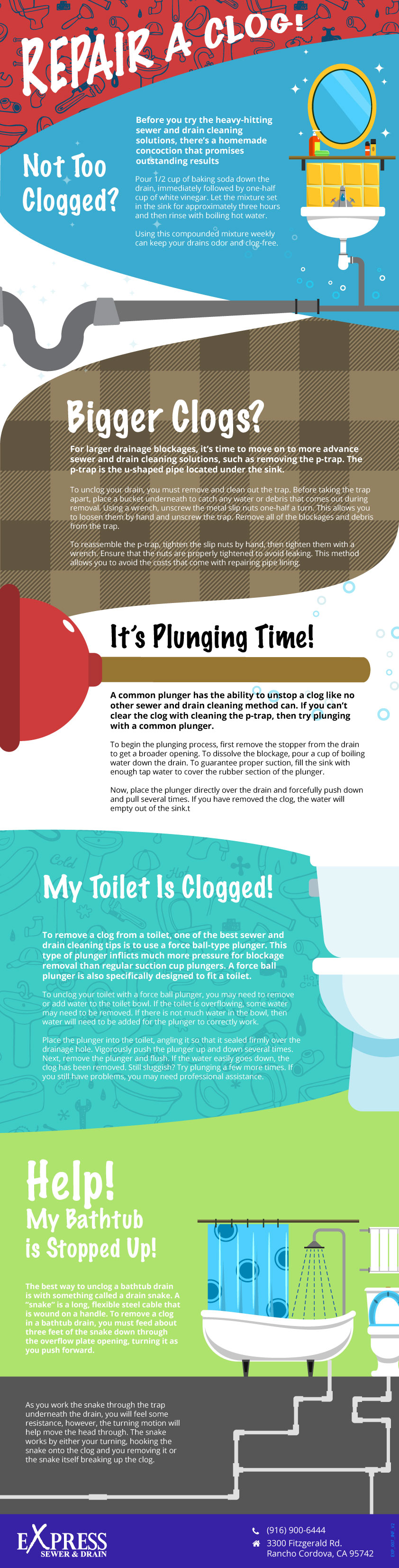 [Infographic] How-To Repair Clogged Drains